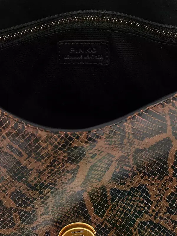 Pinko Medium Love One Light Python-print Handbag