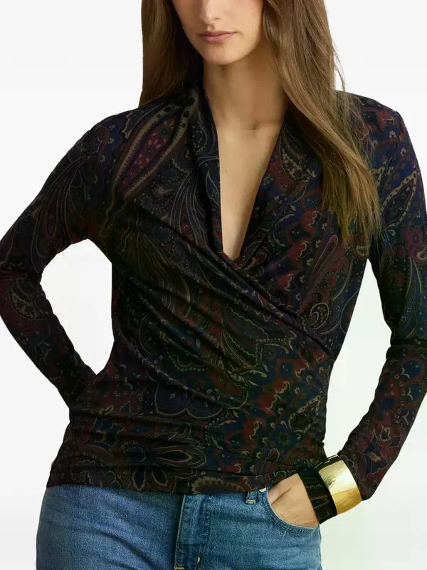 Ralph Lauren Paisley-print Wrap-style Top
