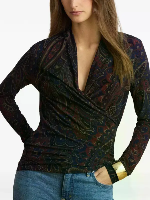 Ralph Lauren Paisley-print Wrap-style Top