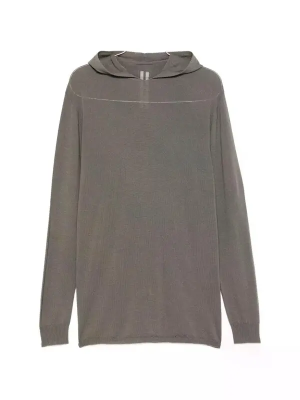 Rick Owens Oversized Fine-knit Hoodie - Grey