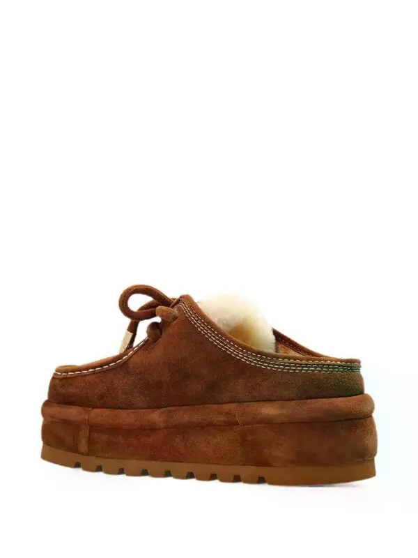 NAKED WOLFE Blizzard Suede Platform Mules With Shearling Lining