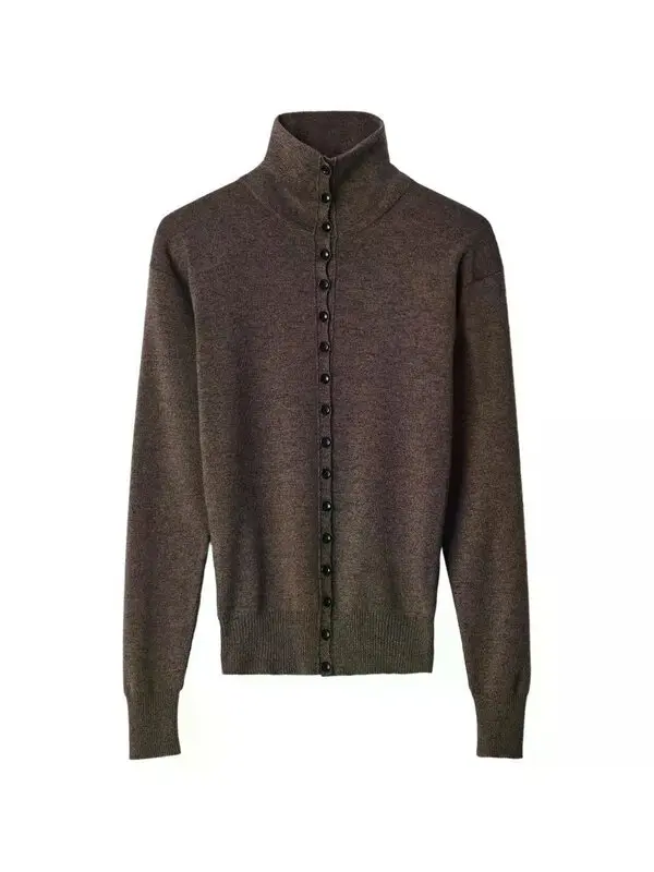 LEMAIRE Buttoned Top In Fine Wool - Brown
