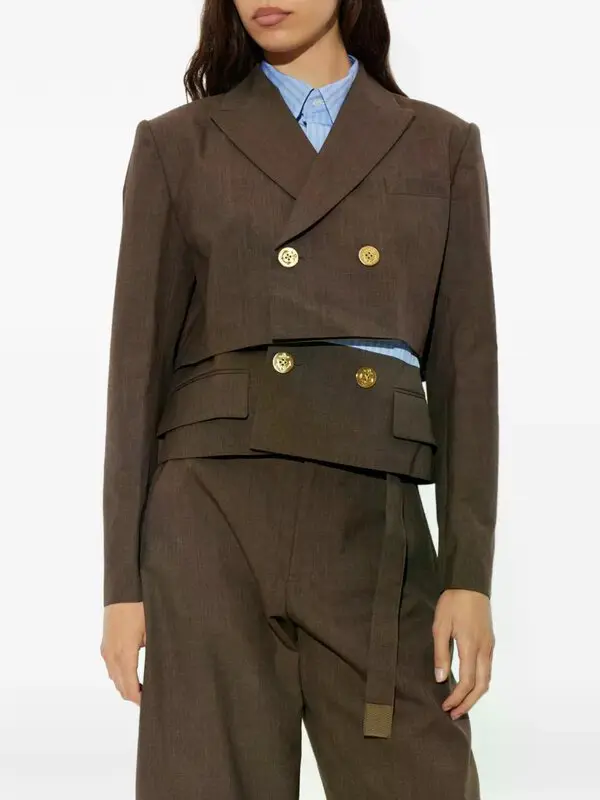 Sacai Double-breasted Layered Blazer