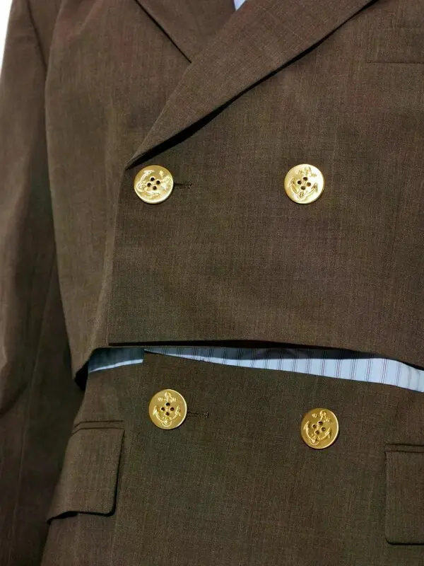 Sacai Double-breasted Layered Blazer