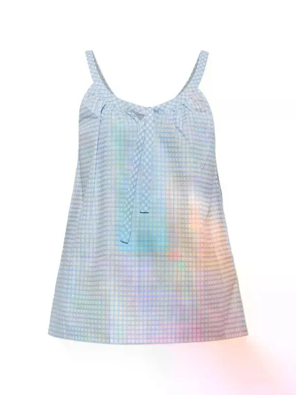 Posse Lila Gingham Tie-fastening Top - Blue