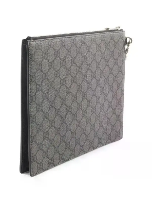 Gucci 2010s Gg Supreme Clutch Bag - Grey