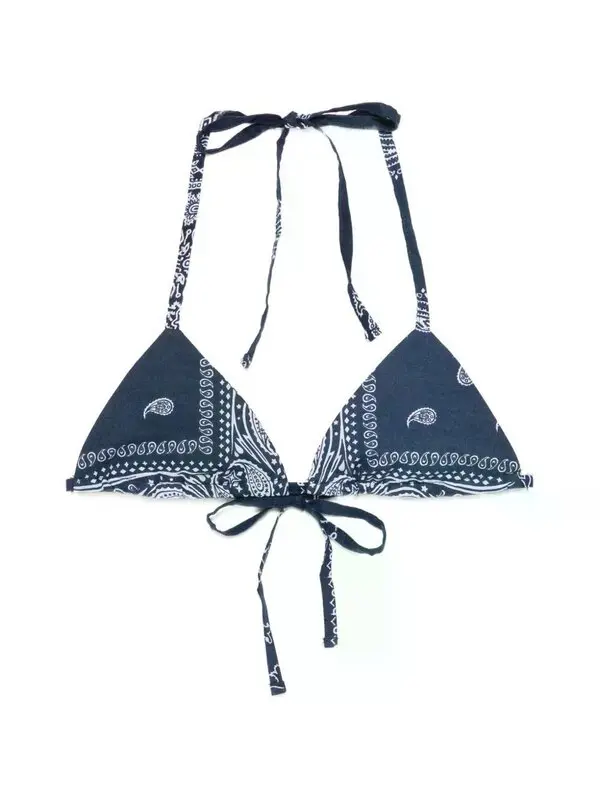 RE/DONE Bandana Print Triangle Top - Blue