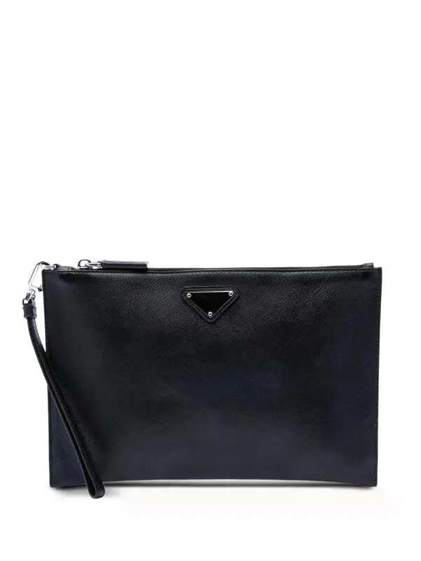 Prada Saffiano Leather Wristlet Clutch