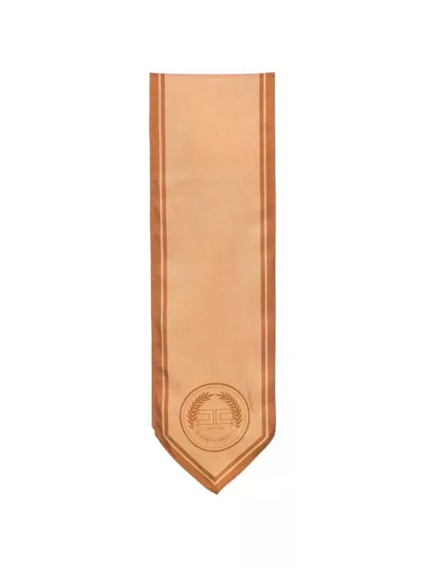 Elisabetta Franchi Logo-print Silk Scarf - Neutrals