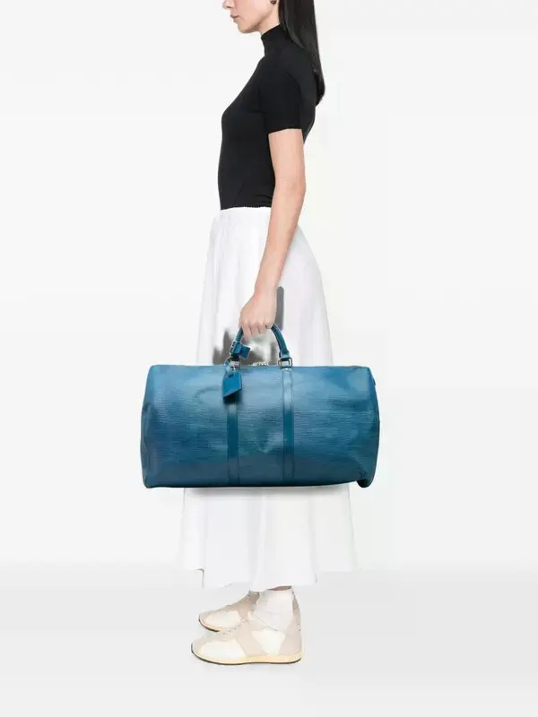 LOUIS VUITTON Epi Keepall 55 Travel Bag - Blue