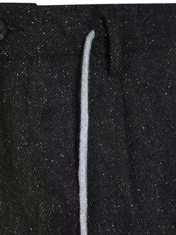 Eleventy Herringbone-pattern Drawstring Trousers