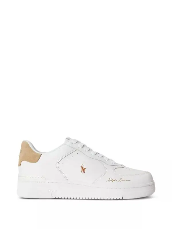Polo Ralph Lauren Logo-embroidered Leather Sneakers - White