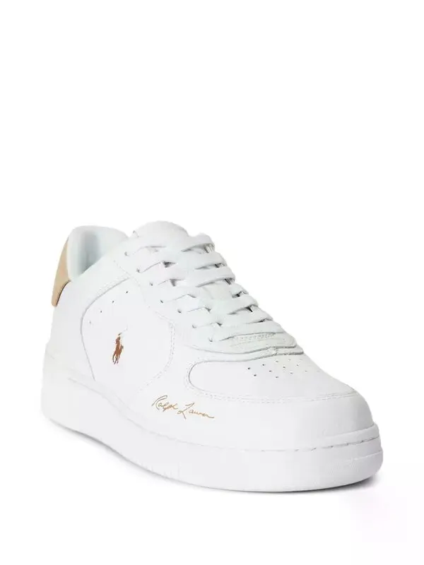 Polo Ralph Lauren Leather Logo Embroidered Sneakers