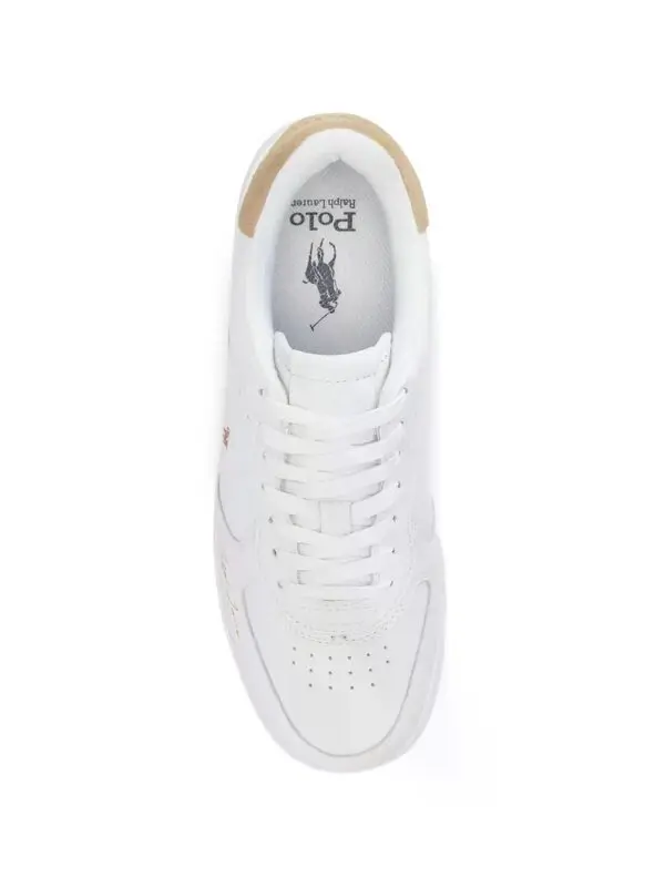 Polo Ralph Lauren Leather Logo Embroidered Sneakers