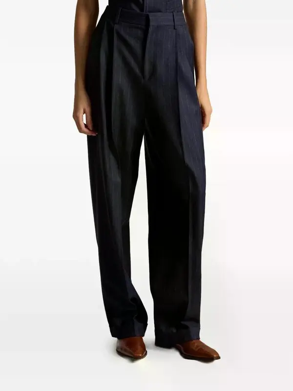 Polo Ralph Lauren Bacall Pinstriped Wool Trousers