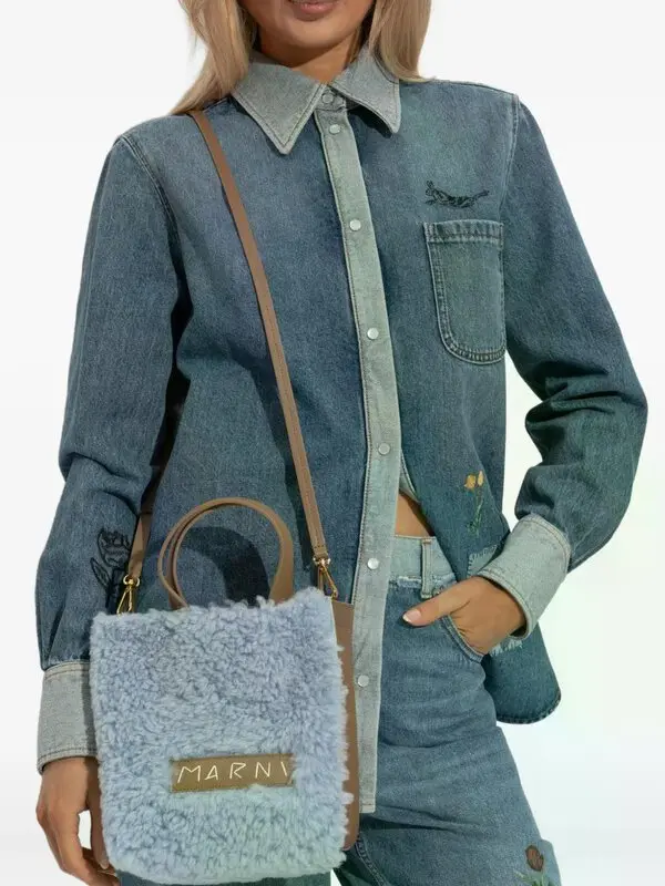 Marni Shearling Leather Tote Bag