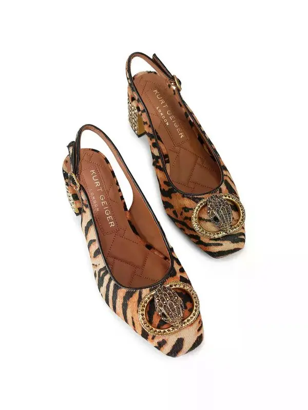 Kurt Geiger Chelsea Block Slingback Heels - Brown