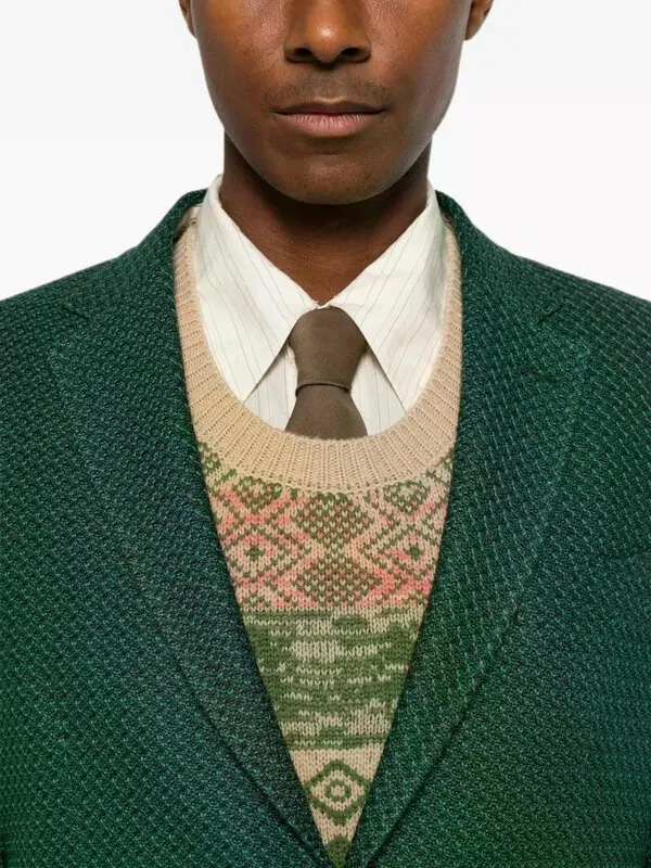Etro Basket-weave Single-breasted Blazer