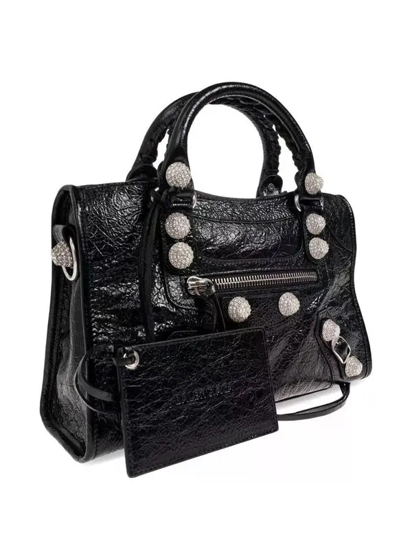 Balenciaga Le City Crystal-embellished Leather Tote Bag