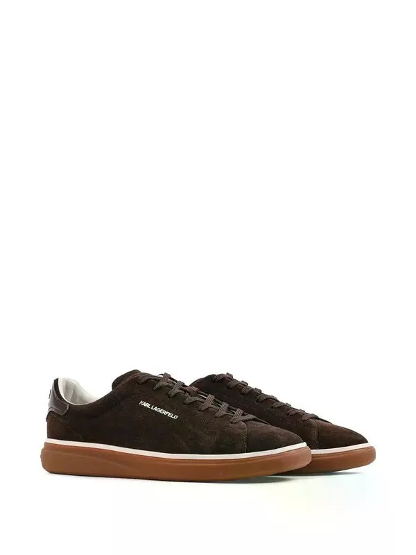 Karl Lagerfeld Suede Lace-up Sneakers With Embossed Artwork