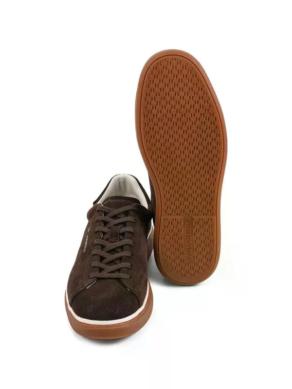 Karl Lagerfeld Suede Lace-up Sneakers With Embossed Artwork
