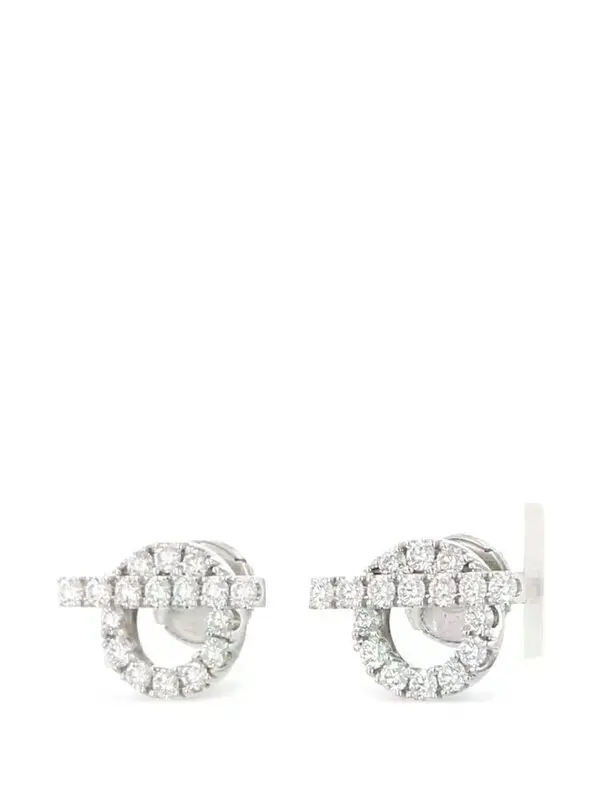 Hermès 18k White Gold Diamond Stud Earrings