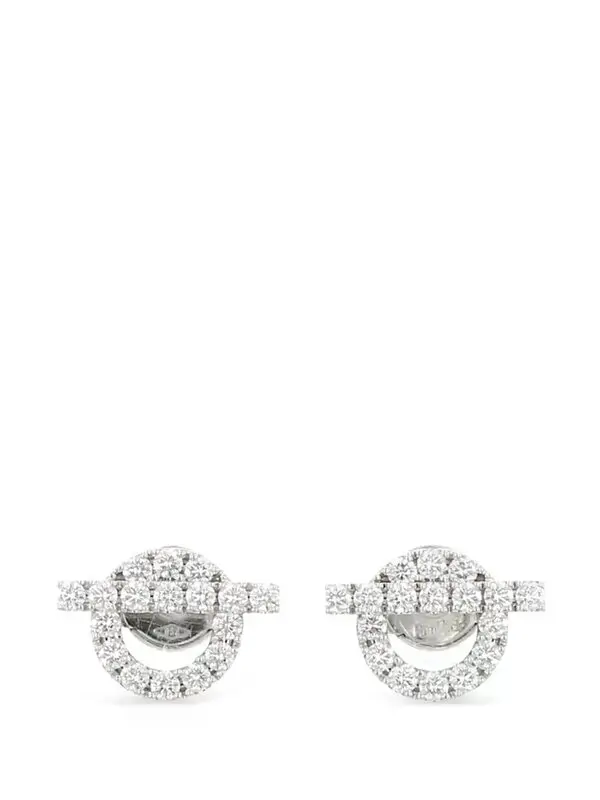 Hermès 18k White Gold Diamond Stud Earrings