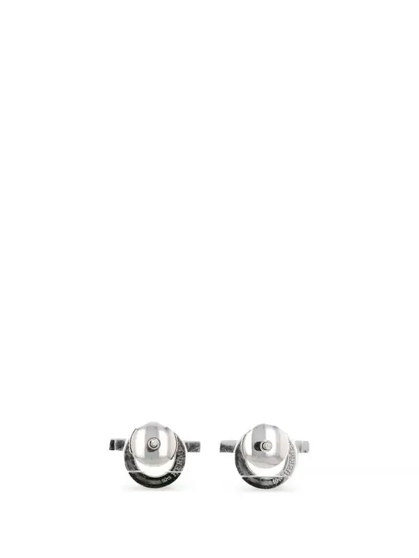Hermès 18k White Gold Diamond Stud Earrings