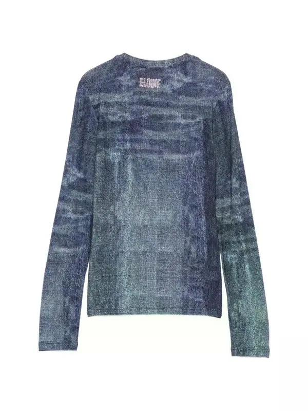 Liu Jo Denim-print Long-sleeve T-shirt