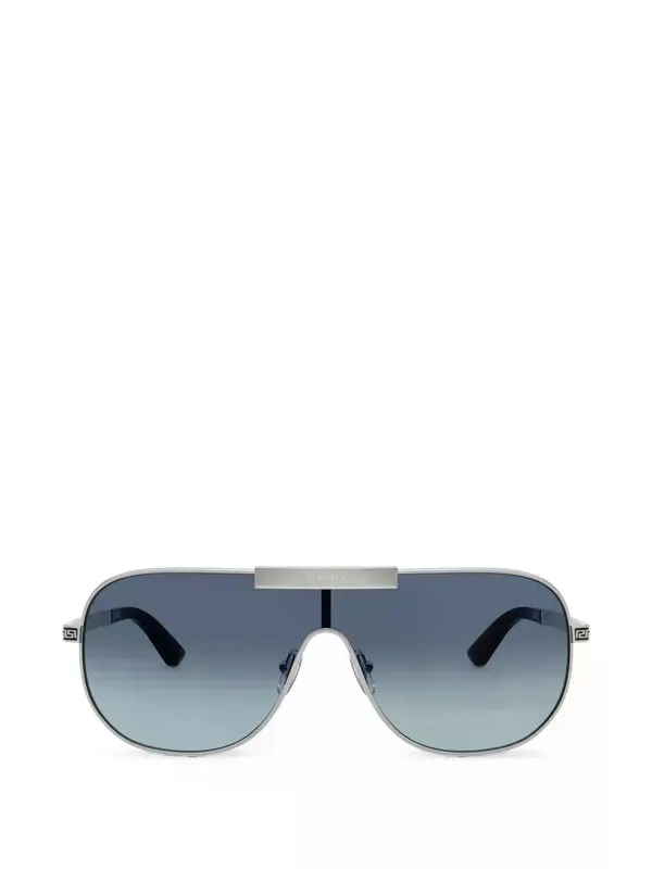 Versace Greca Flow Mask Pilot Sunglasses - Silver