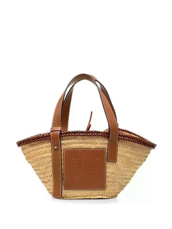 Loewe 2021 Small Raffia Anagram Basket Tote Bag