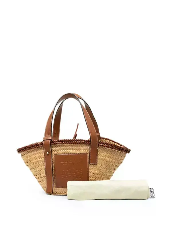 Loewe 2021 Small Raffia Anagram Basket Tote Bag