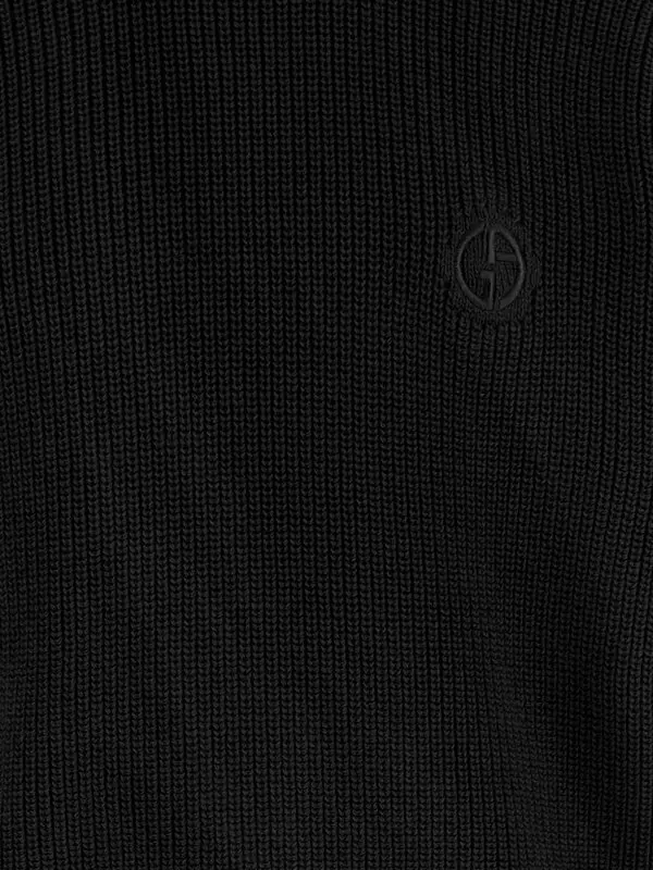 Giorgio Armani Logo-patch Ribbed-knit Virgin-wool Sweater