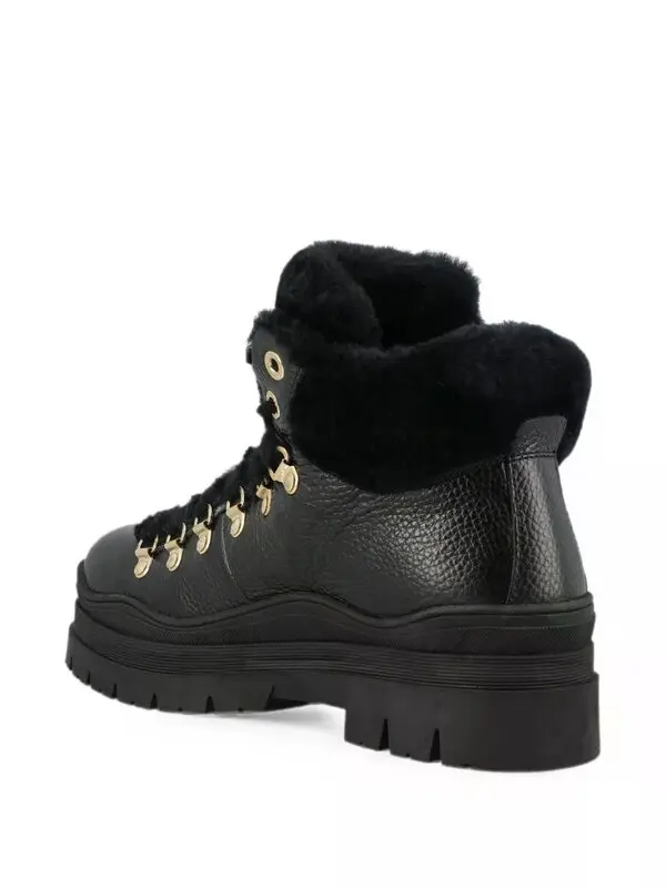 Bogner Lace-up Shearling-trim Ankle Boots