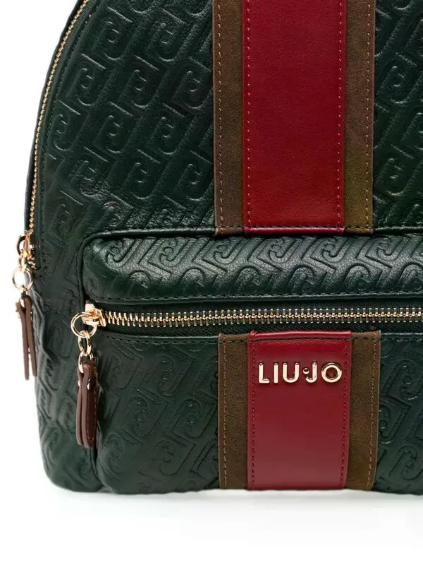 Liu Jo Monogram-embossed Stripe-detail Backpack
