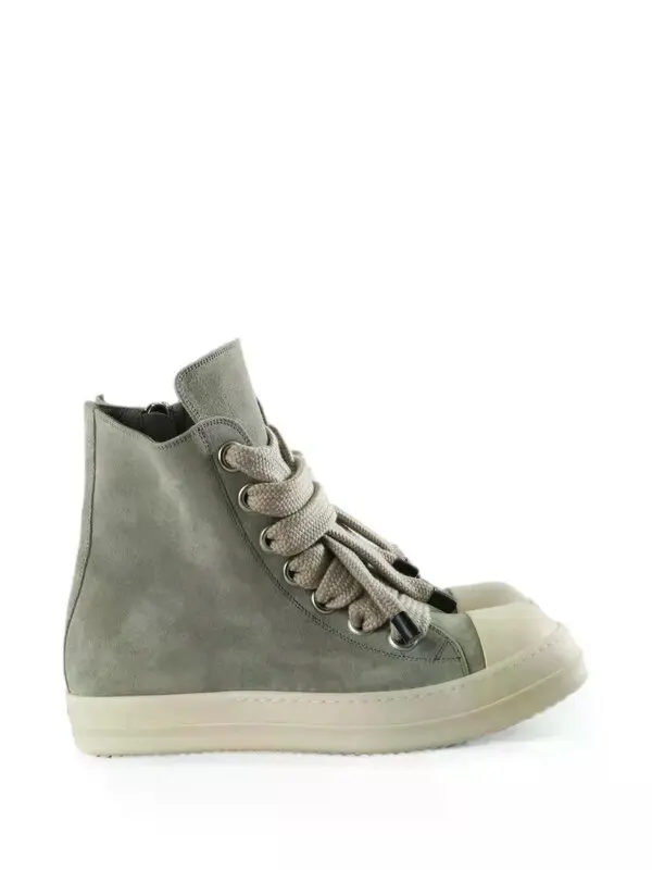 Rick Owens Jumbolace High-top Suede Sneakers - Green