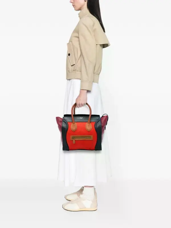 Celine 2010 Mini Multicolor Canvas And Leather Luggage Tote Bag