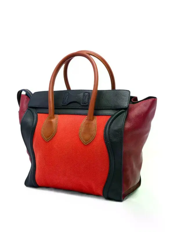Celine 2010 Mini Multicolor Canvas And Leather Luggage Tote Bag