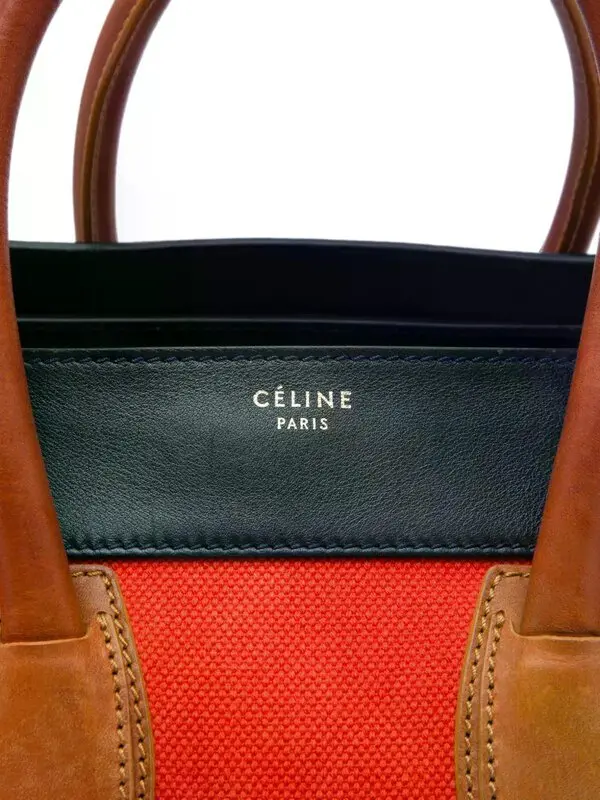 Celine 2010 Mini Multicolor Canvas And Leather Luggage Tote Bag