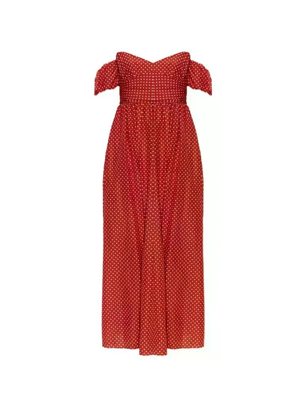 Matteau Polka-dot Off-shoulder Dress