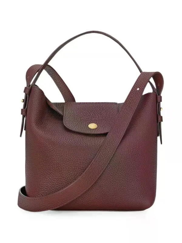 Longchamp Pebbled Leather Tote Bag - Red