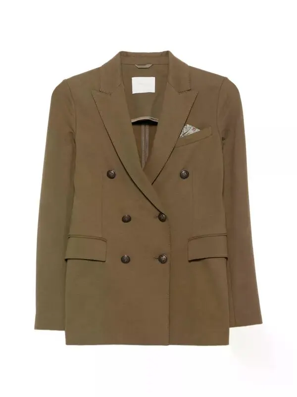 CIRCOLO 1901 Double-breasted Peak Lapel Blazer - Green