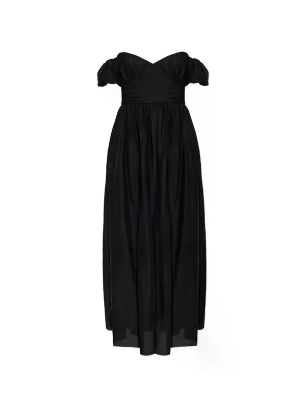 Matteau Off-shoulder Puffed-sleeve Maxi Dress - Black