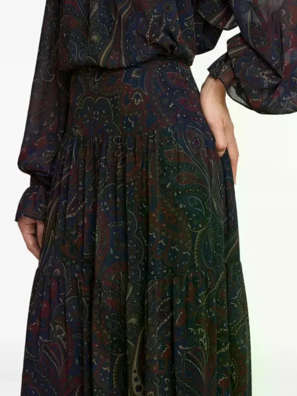Ralph Lauren Pauldina Tiered Maxi Skirt