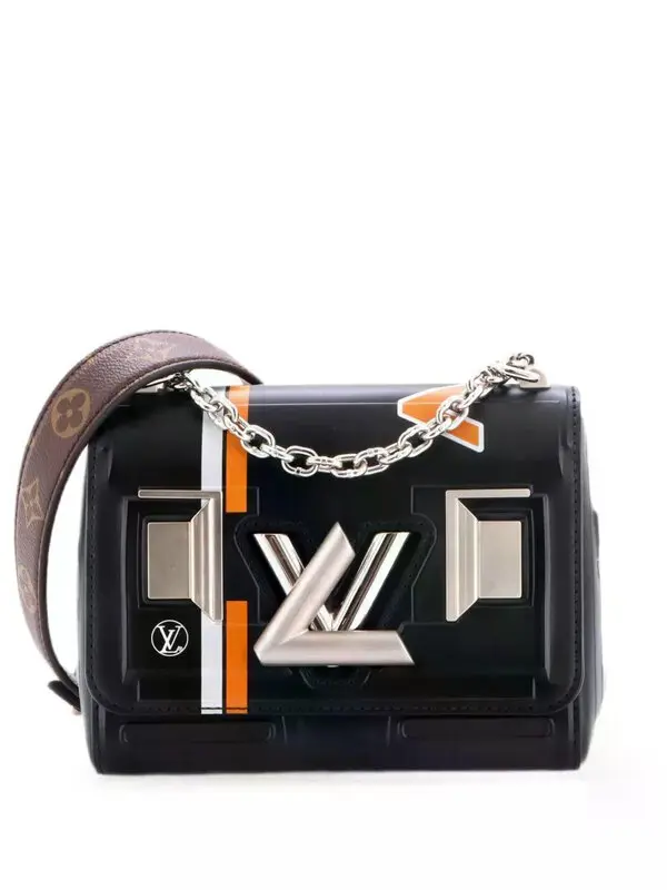 LOUIS VUITTON Twist Handbag Limited Edition Embossed Epi Space Leather Pm Shoulder Bag - Black