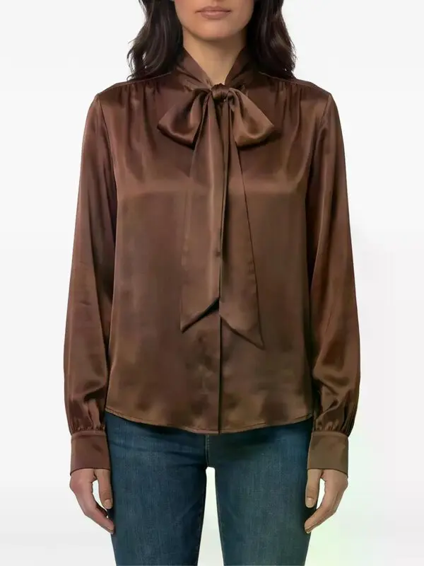 Federica Tosi Satin Finish Tie-neck Bow Blouse