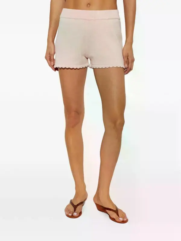 Posse Maisie Scalloped Wool Shorts - Pink