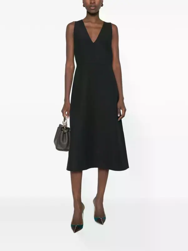 Fendi V-neck Sleeveless Midi Dress