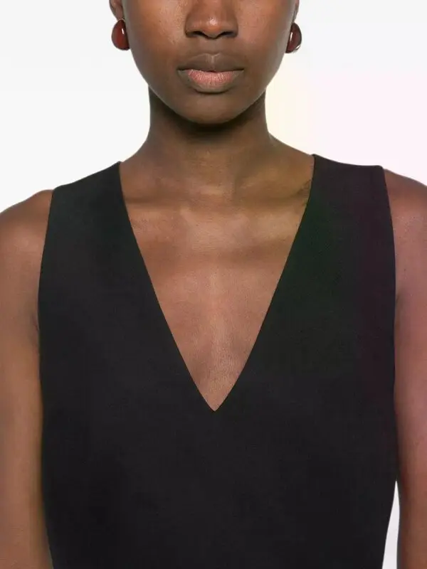 Fendi V-neck Sleeveless Midi Dress