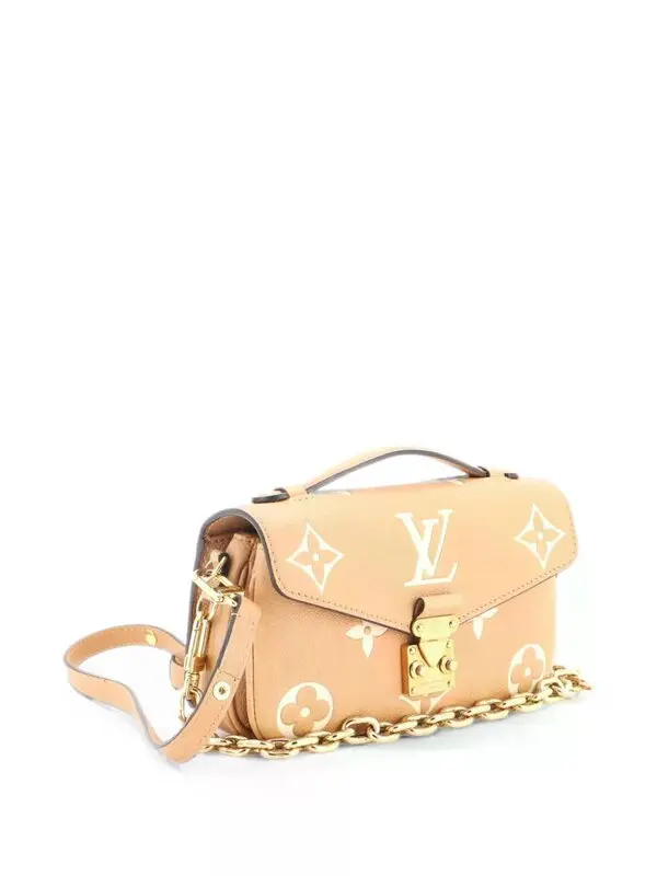 LOUIS VUITTON Pochette Metis Bicolor Monogram Empreinte Giant East West Shoulder Bag - Brown